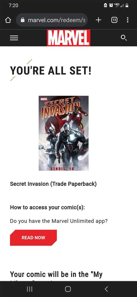 Found A Secret Code For Marvel Unlimited That Gets You The Secret Invasion Trade Ravengers