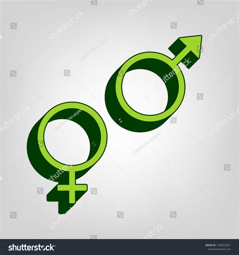 Sex Symbol Sign Vector Yellow Green Stock Vector Royalty Free Shutterstock