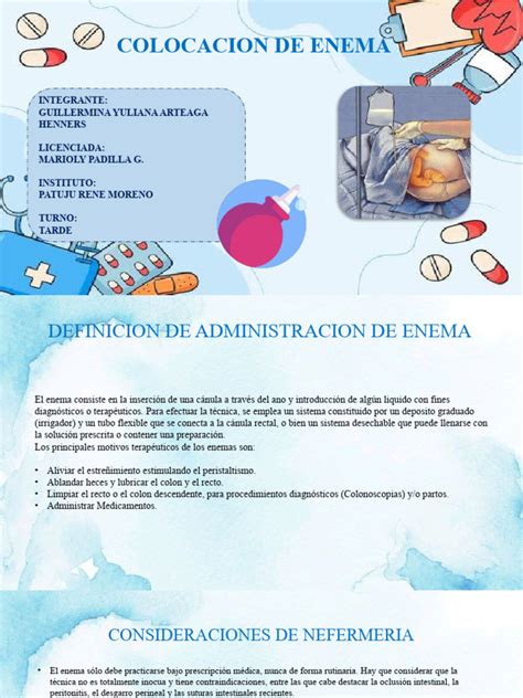 Guía Para La Colocación De Enemas Pdf Especialidades Medicas