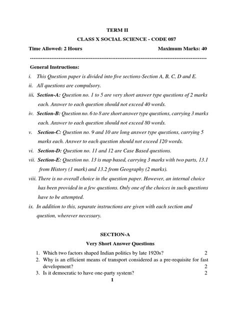 10 So Science Sqp 5 Pdf Mail Mahatma Gandhi