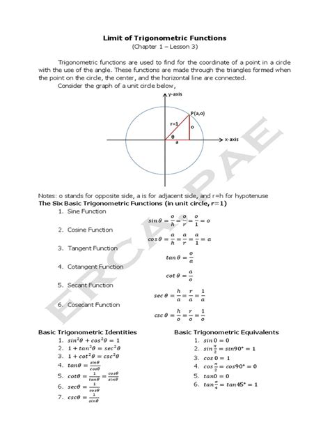 C1l3 Limit Of Trigonometric Functions Pdf