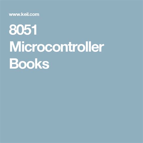 8051 Microcontroller Books Microcontrollers Tutorial Pic