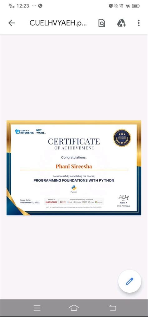 Phani Sireesha Padala On Linkedin Nxtwave Ccbpian