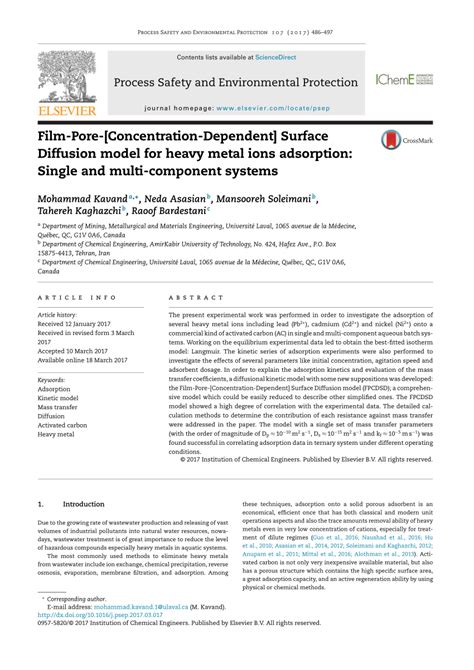 Pdf Film Pore Concentration Dependent Surface Diffusion Model For
