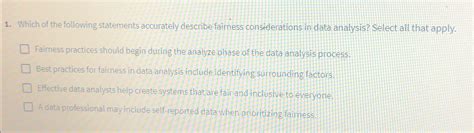 Solved Which Of The Following Statements Accurately Describe