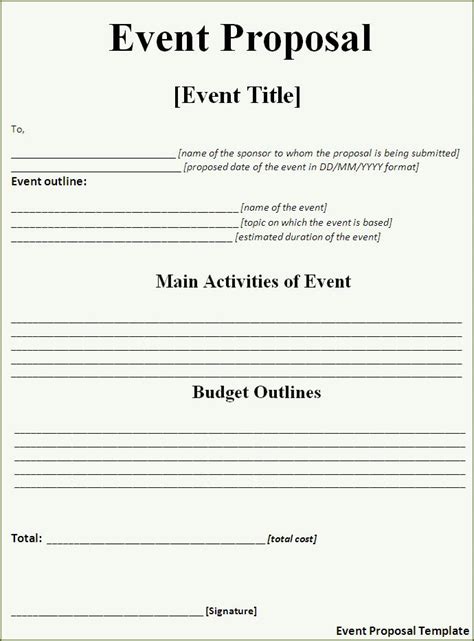 Event Proposal Template Free Word Templates