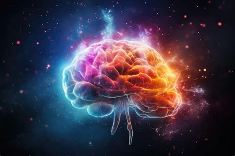 Premium Ai Image Abstract Human Brain Full With Creativity Galaxy Background Generative Ai