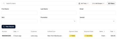 Searching Orders Spree Commerce Documentation