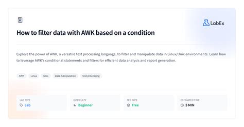 How To Filter Data With Awk Based On A Condition Labex
