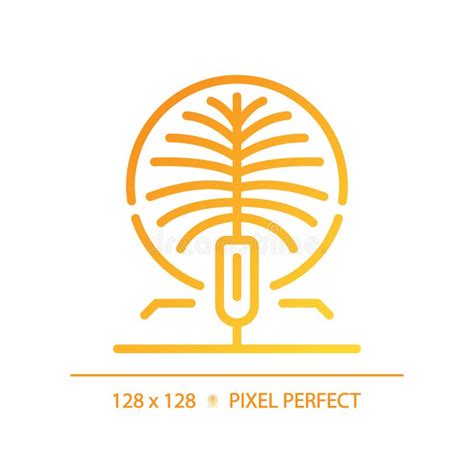 Dubai Artificial Palm Shaped Island Gradient Linear Vector Icon Stock