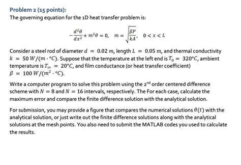 solved problem 2 15 points the governing equation for the