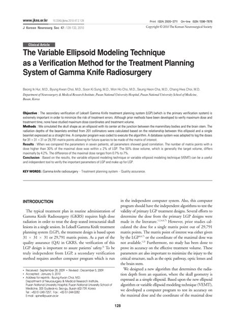 Pdf The Variable Ellipsoid Modeling Technique As A Verification