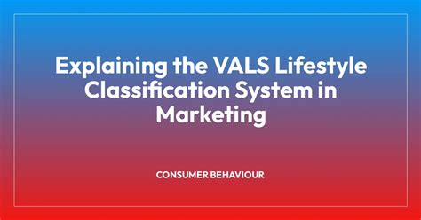 Explaining The Vals Lifestyle Classification System In Marketing • Slm