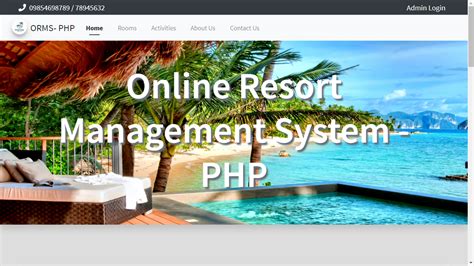 Online Resort Management System In Php My Sql With Source Code