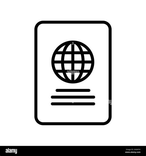 Passport Icon Logo Sign Vector Outline In Black And White Color Stock