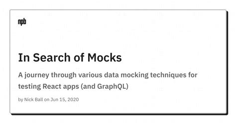 In Search Of Mocks