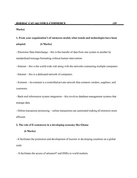 E Commerce Cat 1and2 An Assignment Bsdbac Cat 1and2 For E Commerce