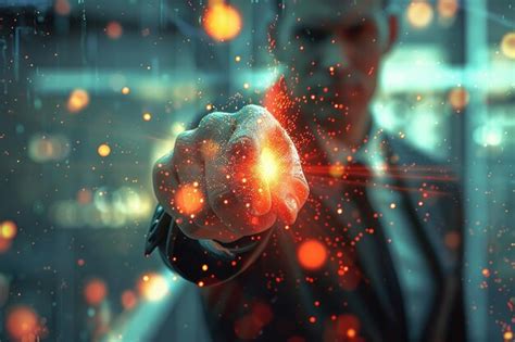 Premium Photo Businessman On Blurred Background Using Antivirus To