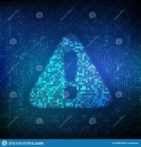 virus alert attention symbol made with binary code danger sign