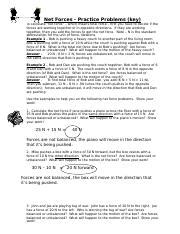 Net Forces Practice Problems Key Doc Net Forces Practice Problems Key To Calculate Net Force