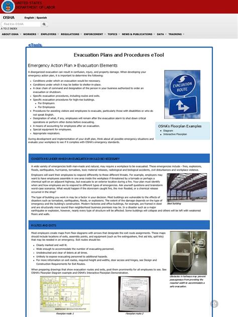 Osha Evacuation Plans Guide Pdf Occupational Safety And Health