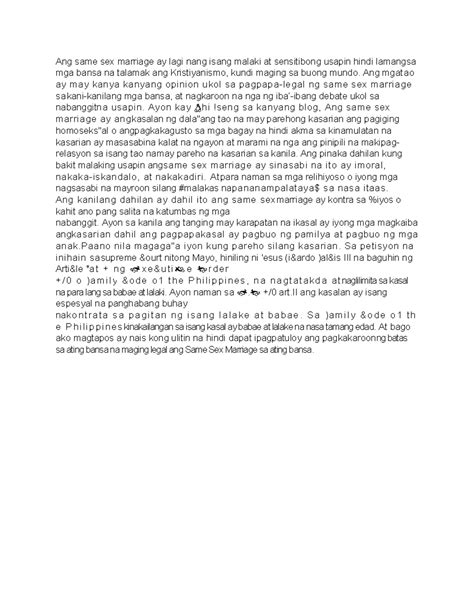 Disagree Same Sex Marriage Ang Same Sex Marriage Ay Lagi Nang Isang Malaki At Sensitibong