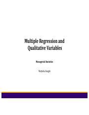 Understanding Multiple Regression and Qualitative Variables: | Course Hero