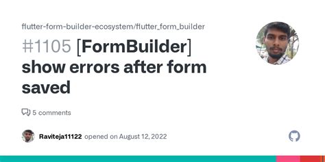 Formbuilder Show Errors After Form Saved · Issue 1105 · Flutter Form
