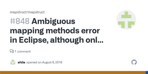 Ambiguous Mapping Methods Error In Eclipse Although Only One Exists