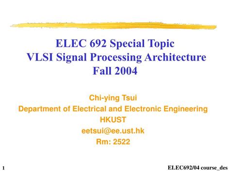 Ppt Elec 692 Special Topic Vlsi Signal Processing Architecture Fall