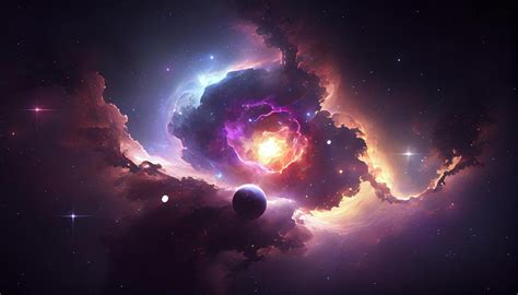 A View From Space To A Galaxy And Stars Universe Filled With Stars