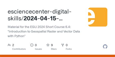 GitHub Esciencecenter Digital Skills 2024 04 15 Geospatial Python EGU