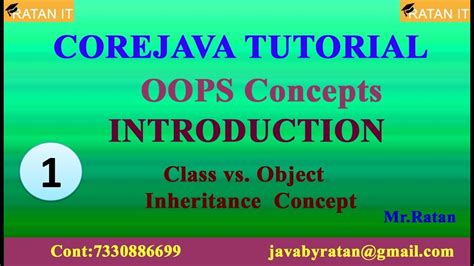 Core Java Oops Concepts Video 1 Inheritance Introduction By