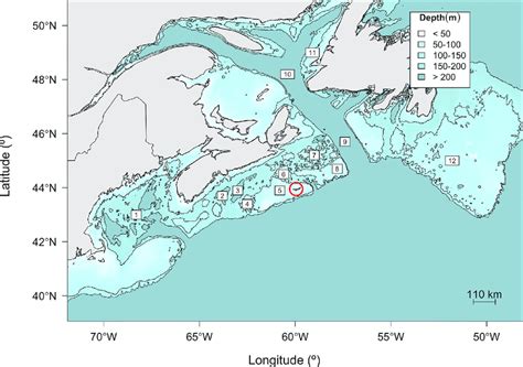 Bathymetry Of The Scotian Shelf And Surrounding Regions With The 100 M Download Scientific