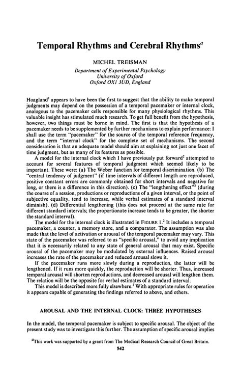 Pdf Temporal Rhythms And Cerebral Rhythms