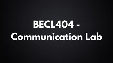 Communication Lab Becl404 4th Sem Vtu Sync