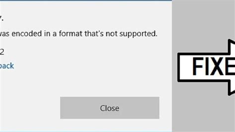 This Item Was Encoded In A Format Thats Not Supported Fixed Смотреть онлайн в поиске