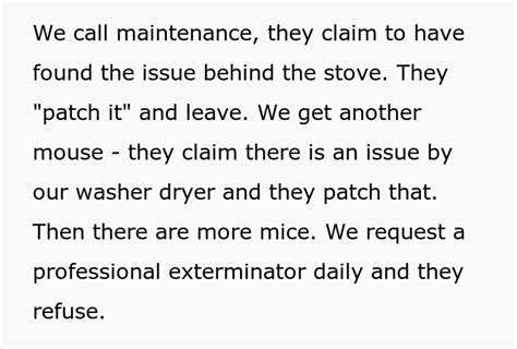 Maintenance Asks Tenant To Provide Proof Of Mouse Infestation By Bringing What They Catch To
