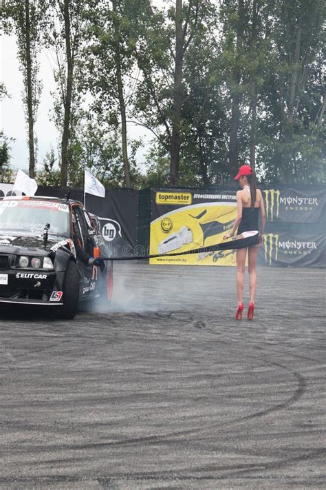 Drifting Car And Girl Editorial Photo Image Of Championship 86121811