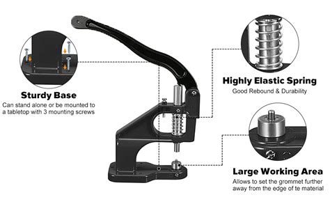Hand Press Grommet Machinegrommet Eyelet Tool Kit W3 Dies024