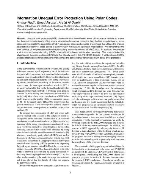 Pdf Information Unequal Error Protection Using Polar Codes