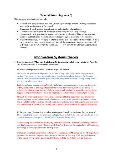 tutorial 5 pre tutorial tasks tutorial 5 teaching week 6 objectives