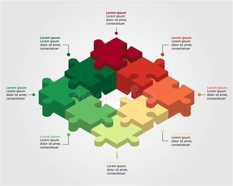 Jigsaw Graph Ladder Chart Template For Infographic For Presentation For