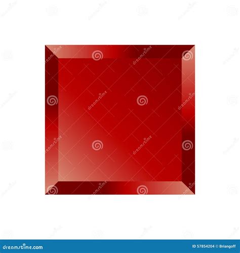 Red Beveled Square Button Stock Vector Illustration Of Glossy 57854204