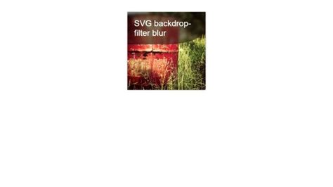 Backdrop Filter Using Svg Filter