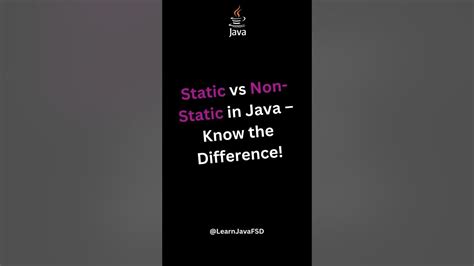 Static Vs Non Static In Java ⚡ Clear Explanation With Examples Java Coding Programming