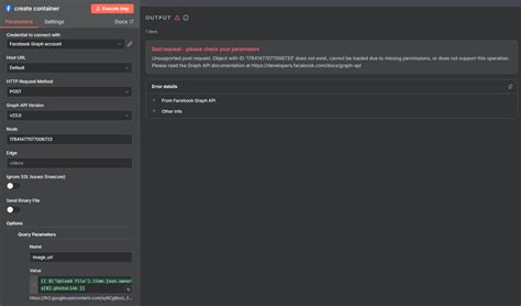 Posting Images To Instagram With Facebook Graph Api In N8n Node Id Not Supported Stack Overflow