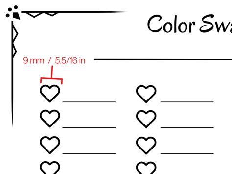 PRINTABLE Blank Color Chart Color Swatch Page For Gel Etsy Hong Kong
