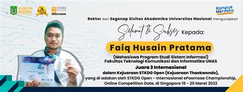 Selamat & Sukses Kepada Faiq Husain Pratama (Mahasiswa Program Studi ...