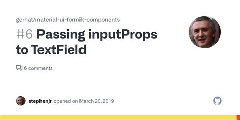 passing inputprops to textfield · issue 6 · gerhat material ui formik